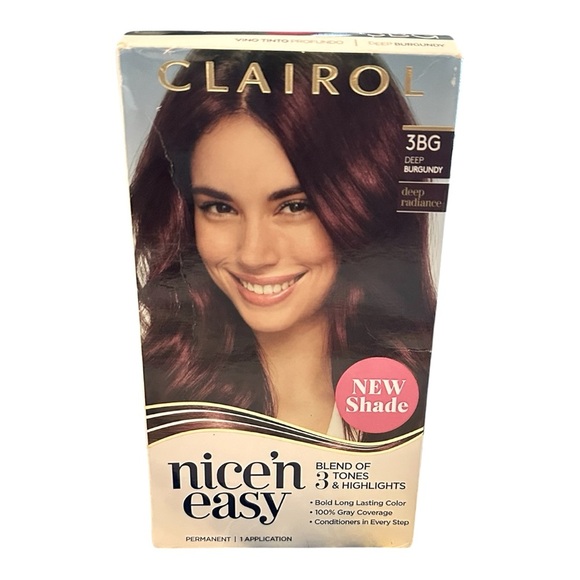 clairol | Hair | Clairol Nicen Easy Hair Color 3bg Deep Burgundy New ...
